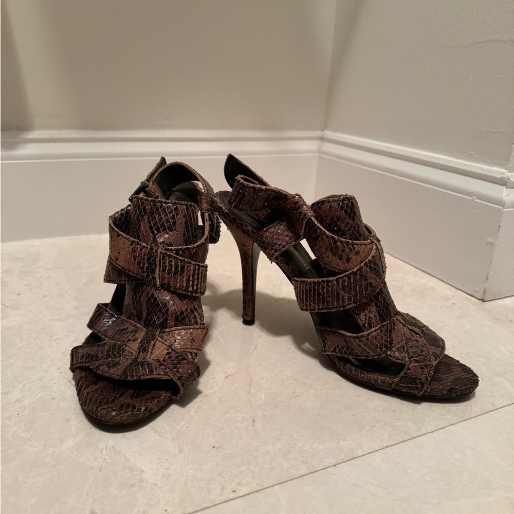 Zara Snake Heels - Gem